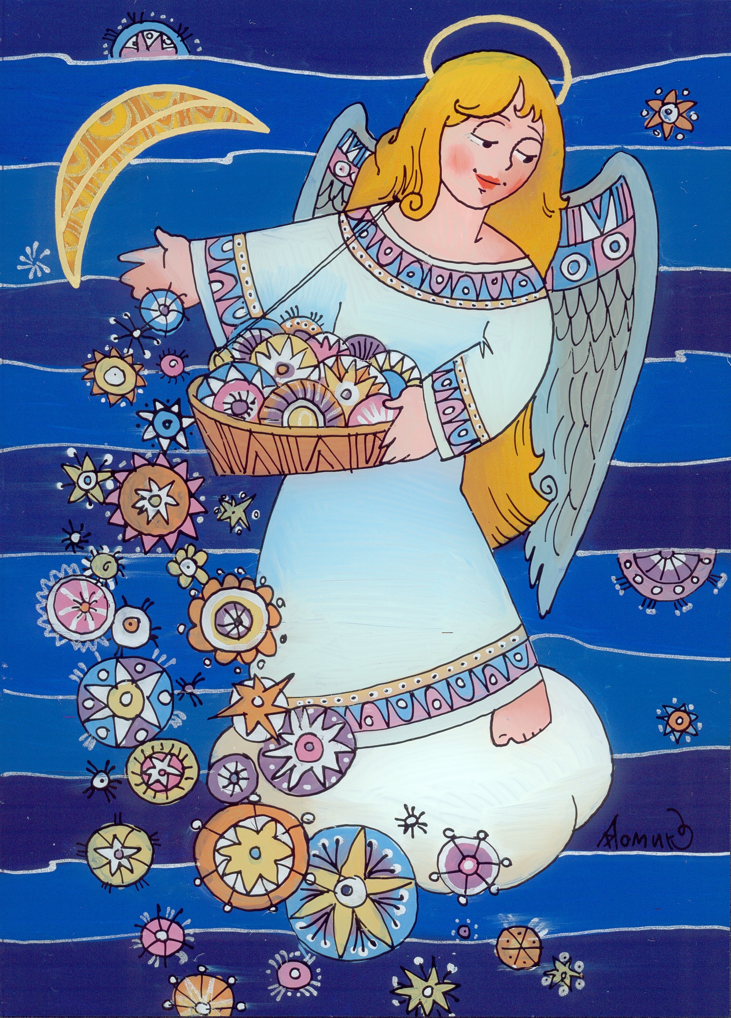 The Sower - Painting on Glass